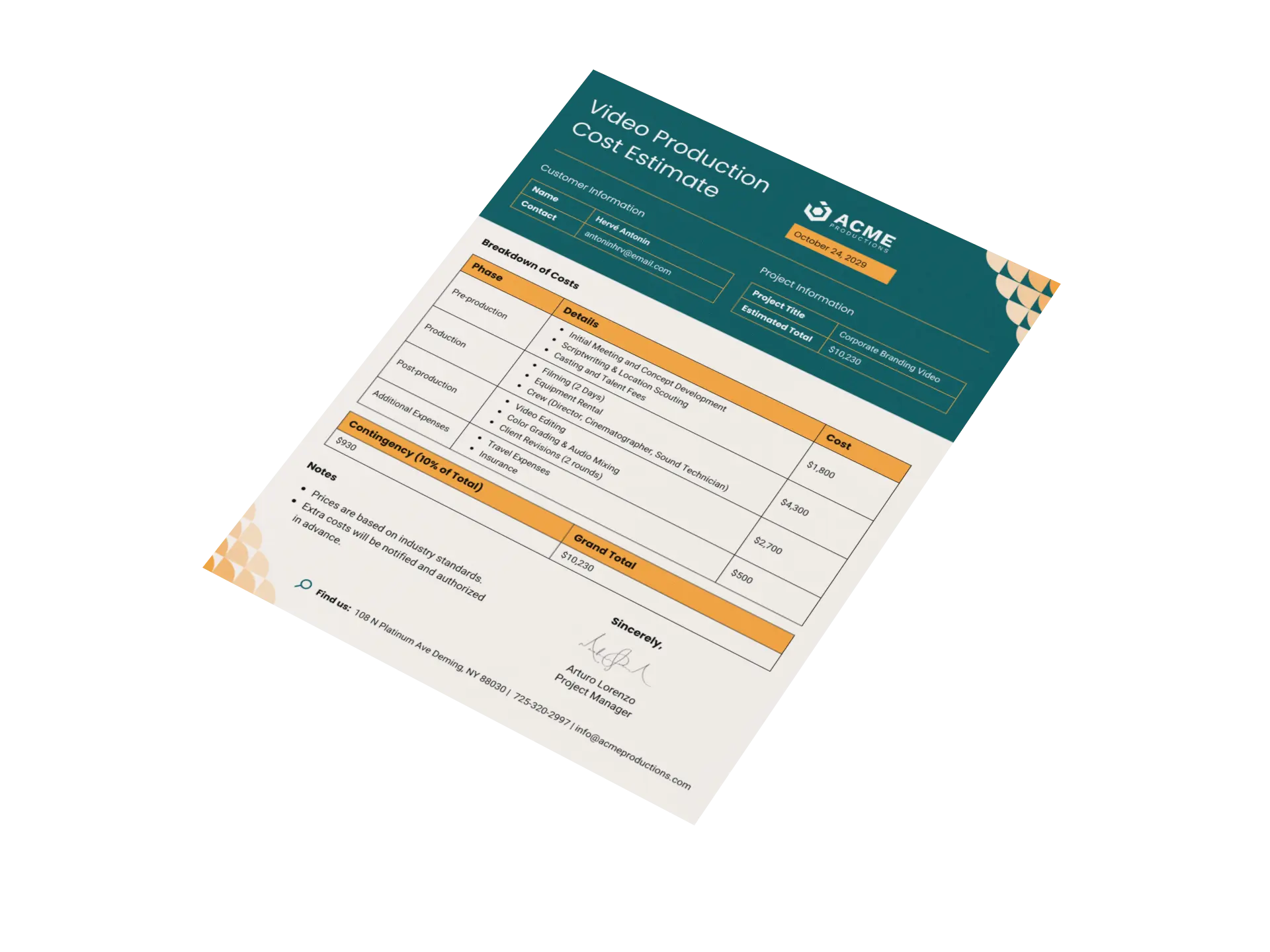 Free Cost Estimate Templates Venngage Free Cost Estimate Templates Venngage