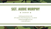 White And Green Professional Pattern Military Business Card - Venngage