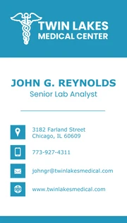 Lab Analyst Healthcare Business Card - Venngage