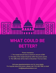 Moderner Raffle-Store-Flyer in Magenta und Marineblau - Venngage