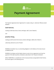 Green Payment Agreement - Venngage