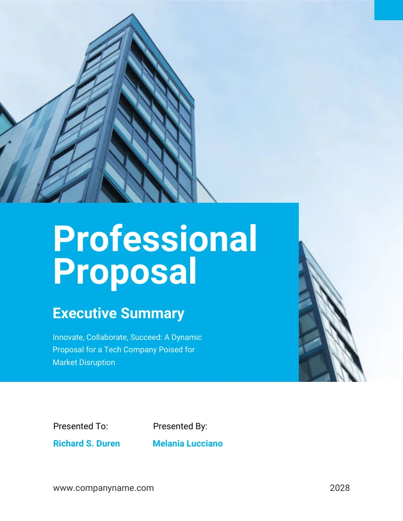 Light Blue Color Simple Professional Proposal Template - Venngage