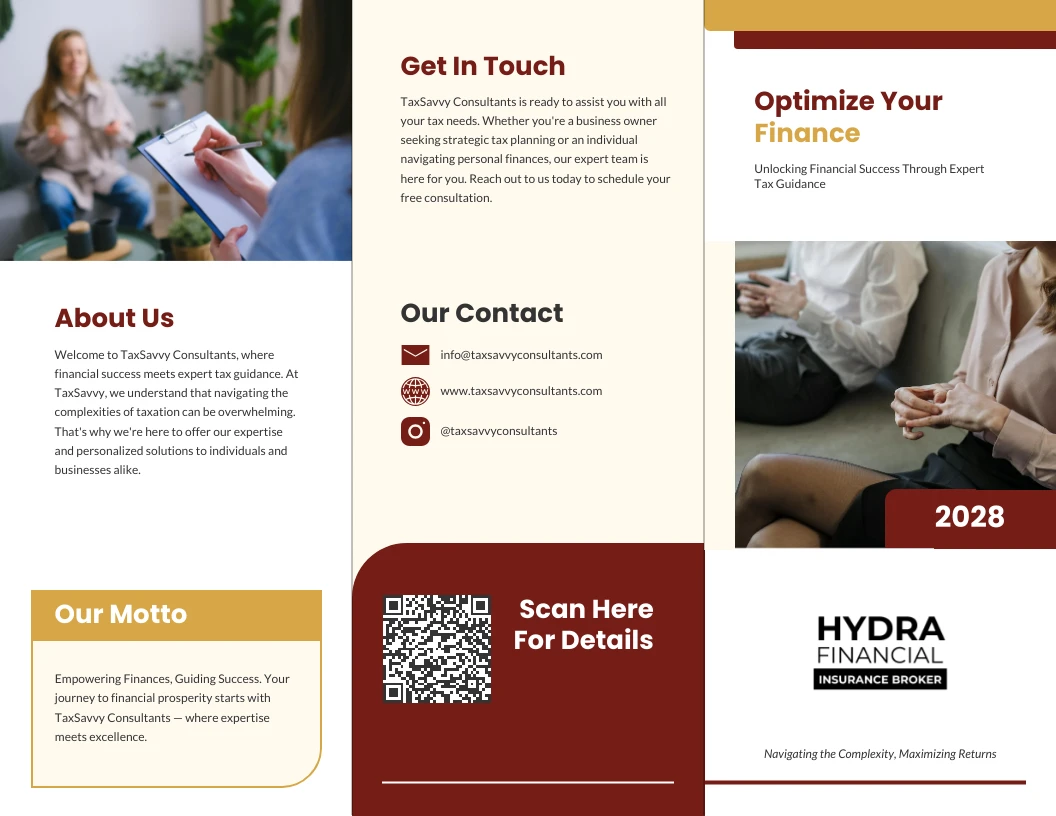 Tax Consultation Services Brochure Template - Venngage