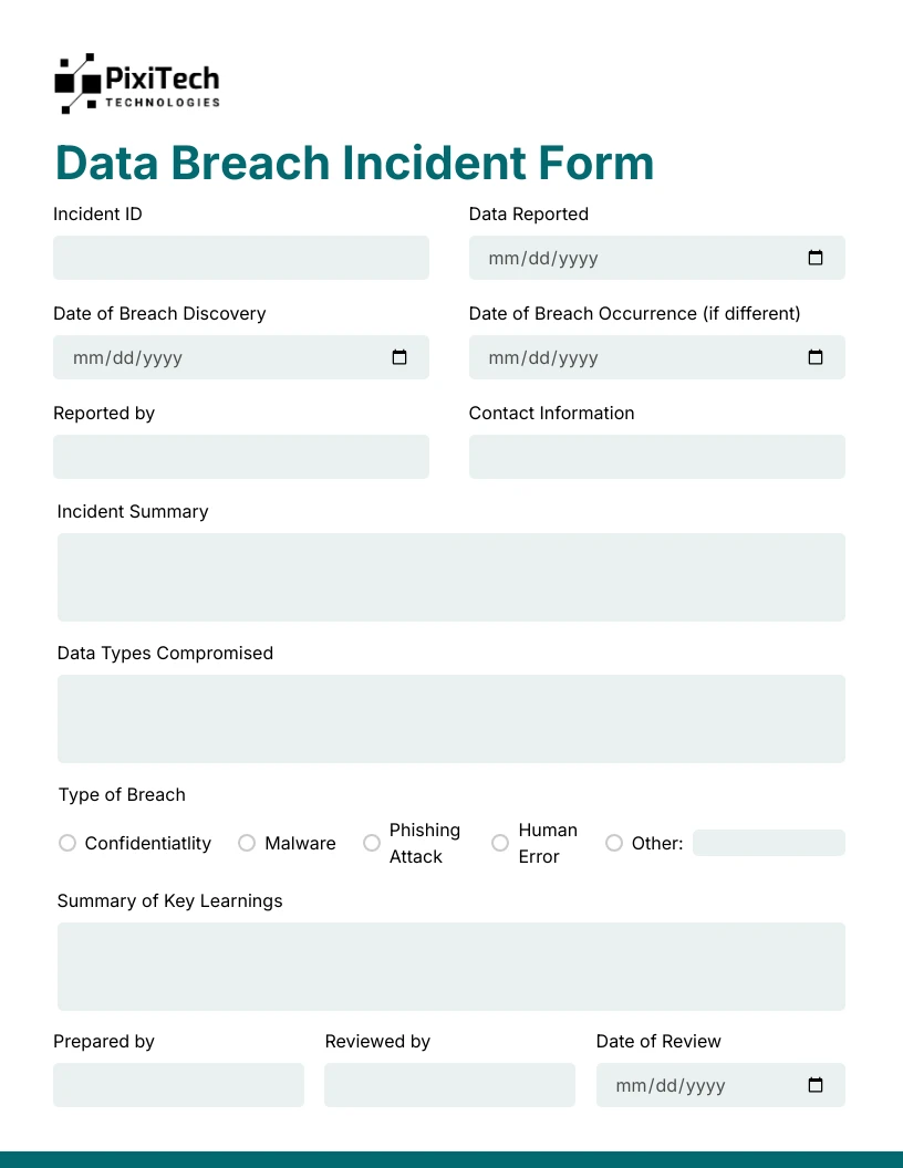 Casal Data Breach Incident HR Form Template - Venngage