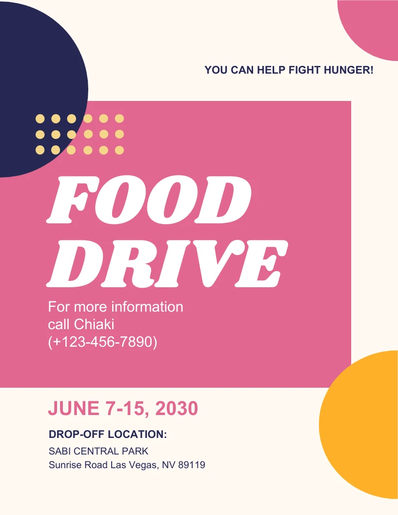 Fight Hunger Food Drive Charity Flyer Template - Venngage