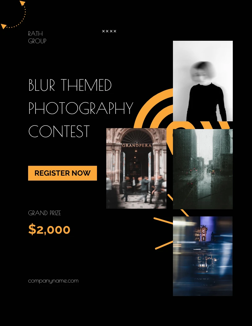 Plantilla de cartel para concurso de fotografía en negro y amarillo ...