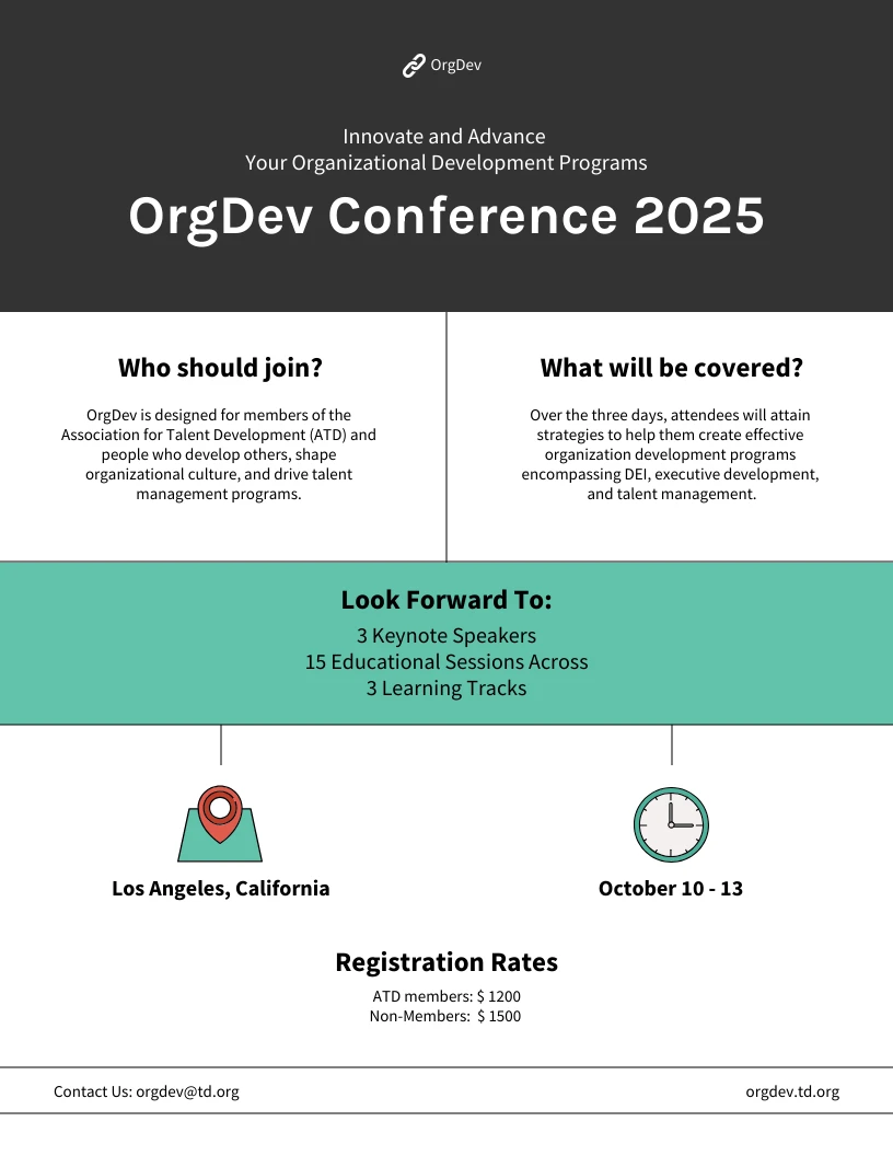 Organization Development Conference Infographic Template - Venngage