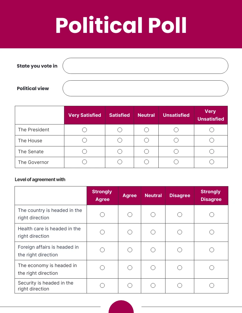 Election Survey Format Political Poll Form Template - Venngage