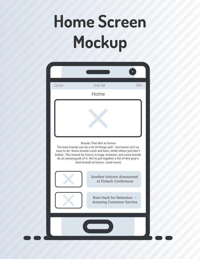 Grayscale Mobile Wireframe Template - Venngage