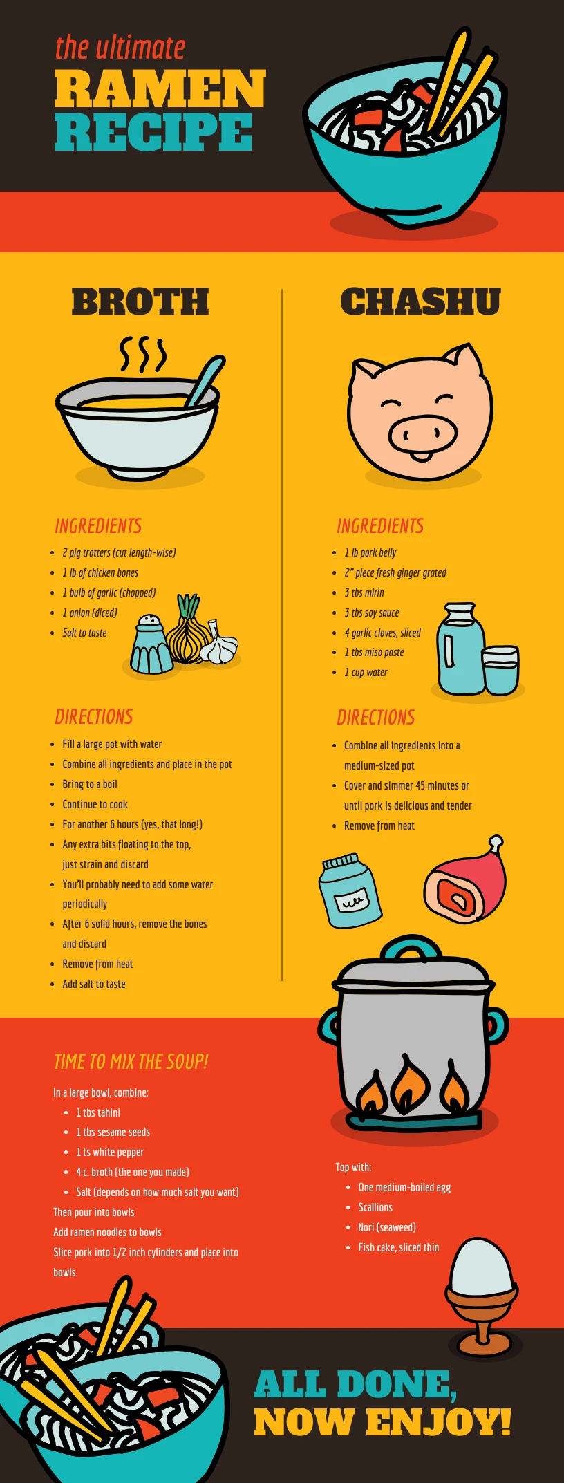 Ramen Food Recipe Infographic Template - Venngage