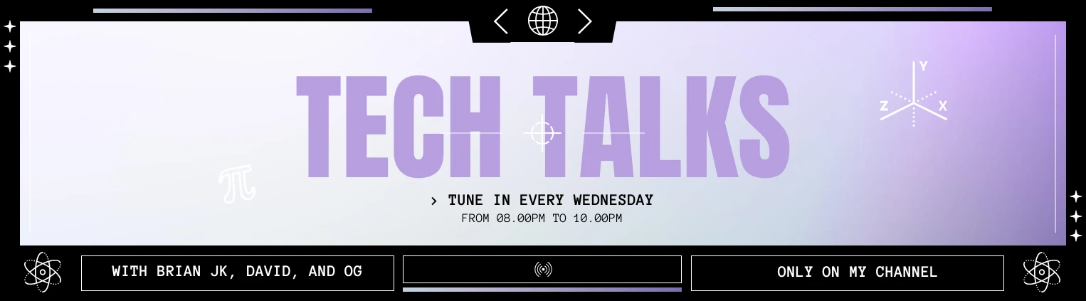 Tech Talk Purple Neon Podcast Banner - Venngage