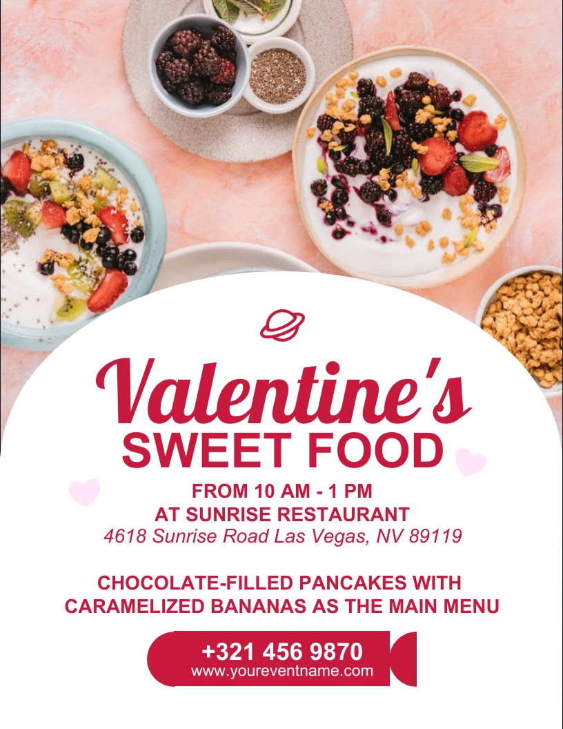 Valentine Sweet Food Flyer Template - Venngage
