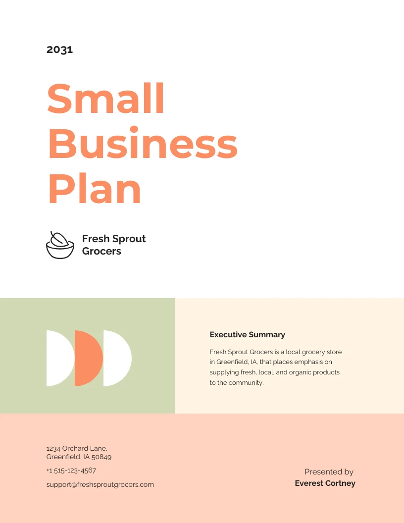 Summer Color Small Business Plan Template - Venngage