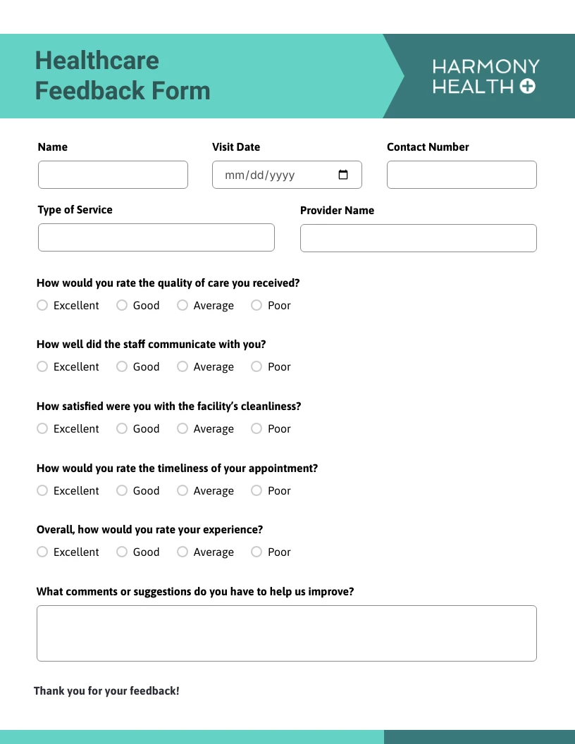 Simple Emerald Green Feedback Forms Venngage