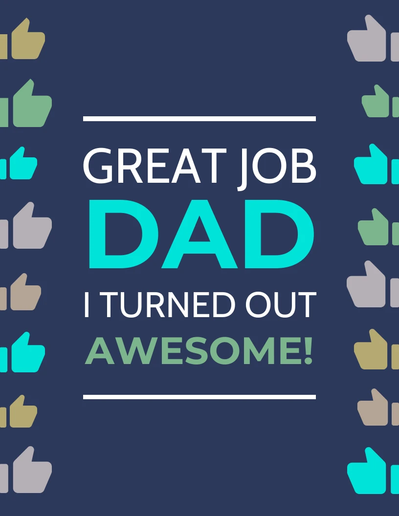 Great Job Father's Day Card - Venngage