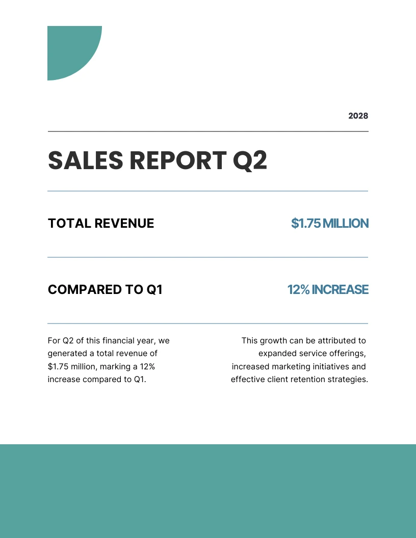 Simple Sales Report Template - Venngage