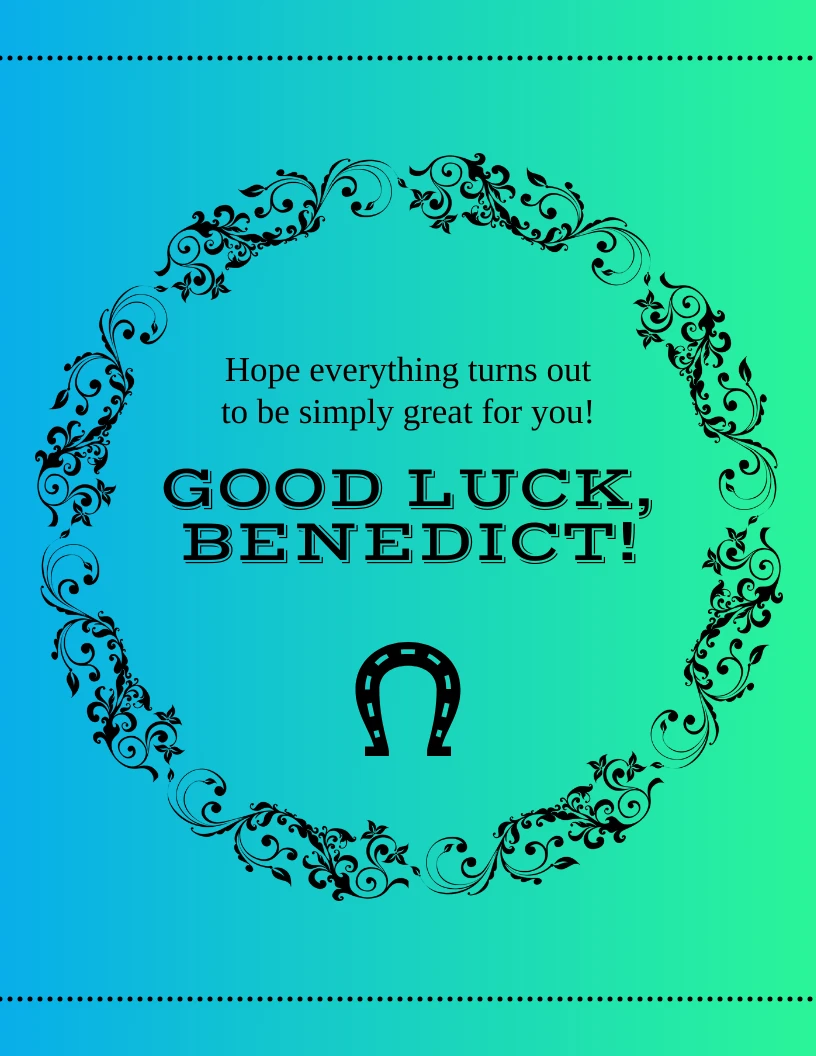 Gradient Good Luck Greeting Card - Venngage