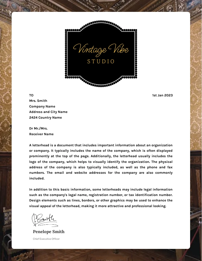 Brown And White Elegant Vintage Letterhead Template - Venngage