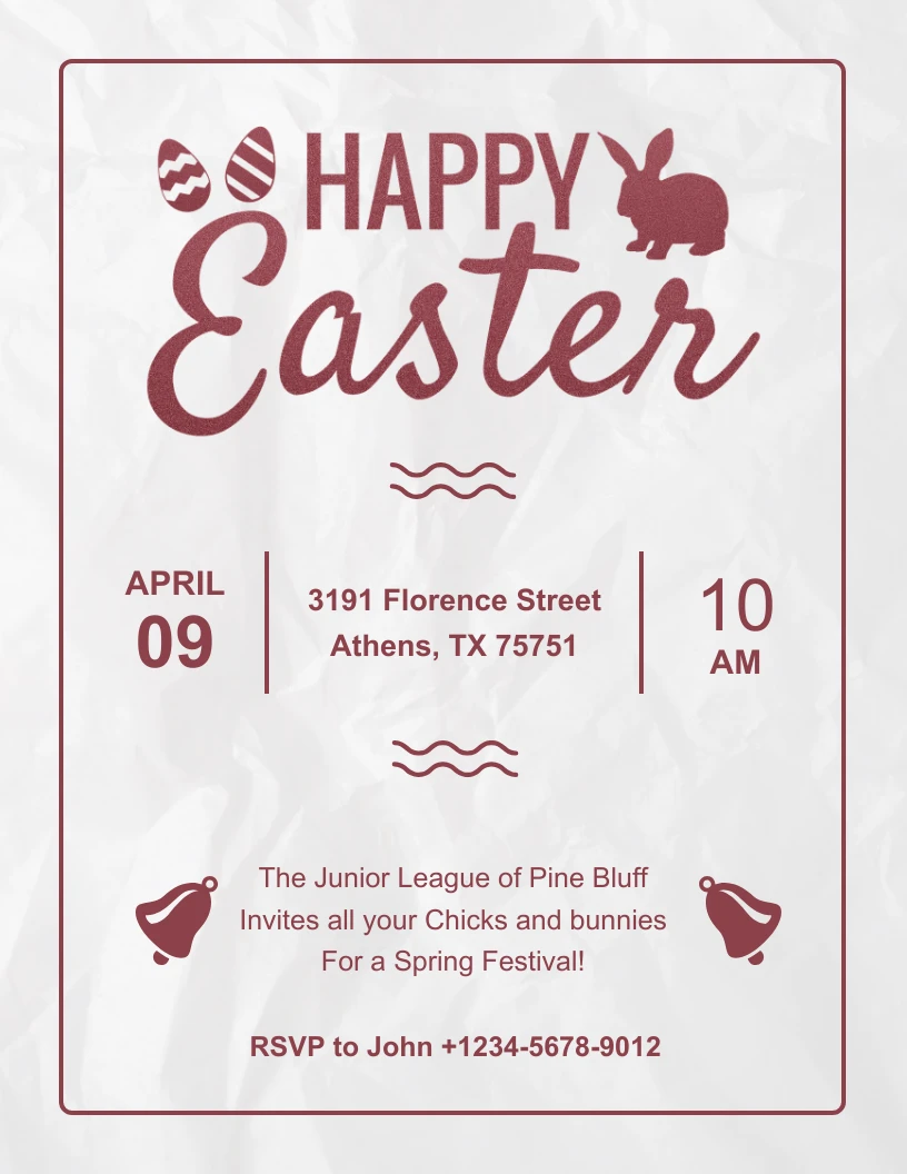 Broken White Modern Happy Easter Invitation - Venngage