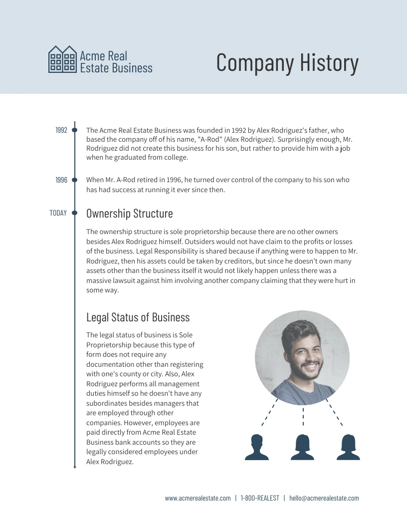 Company History Template