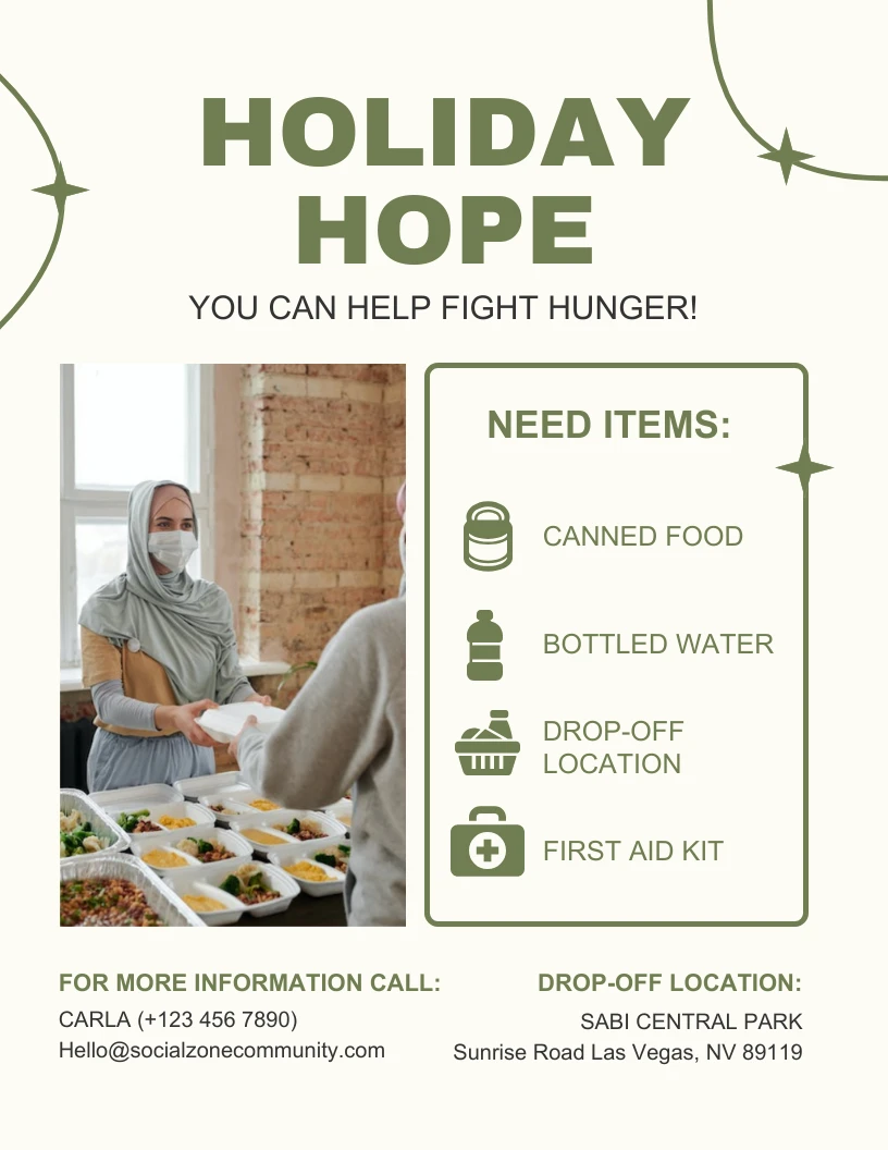 Minimalist Food Drive Campaign Flyer Template - Venngage