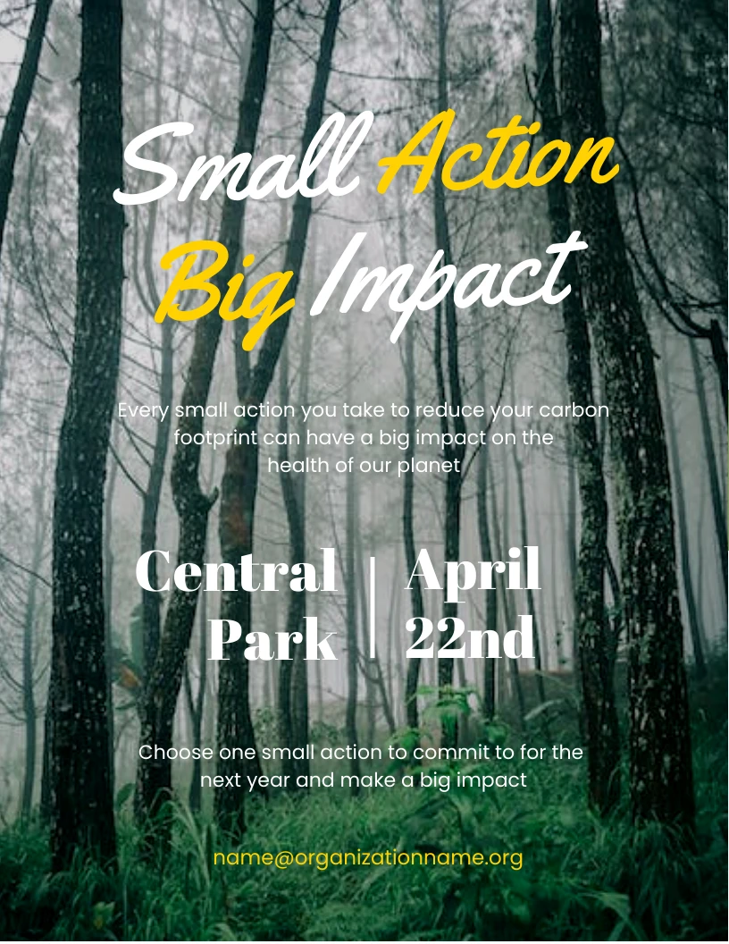 White and Yello Earth Day Action Campaign - Venngage