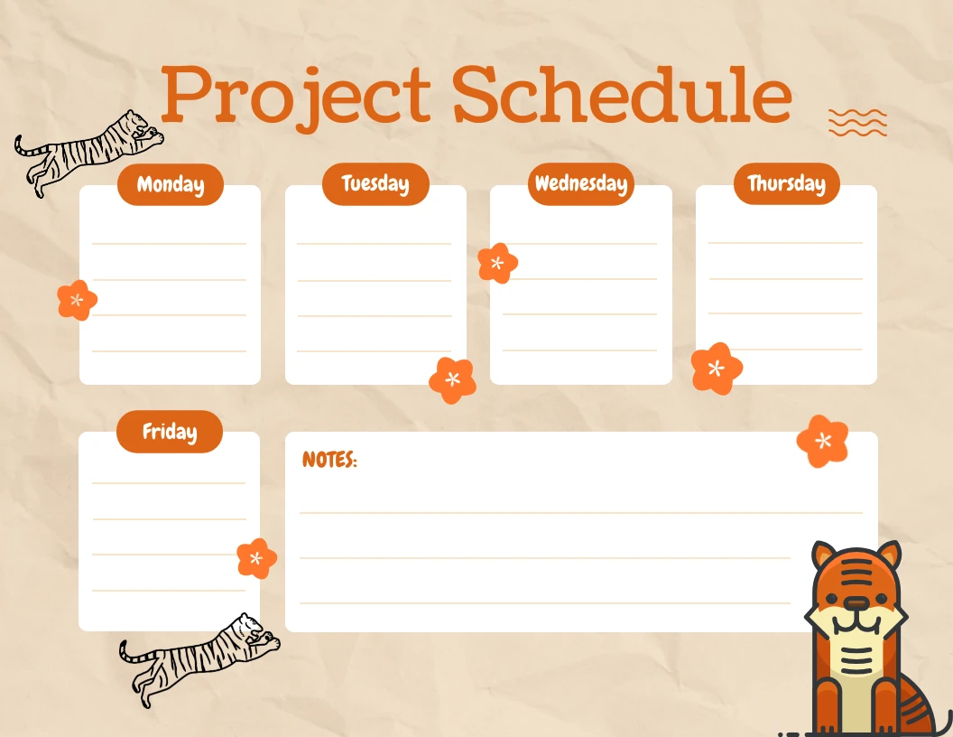 Light Orange Illustration Modern Texture Project Schedule Template - Venngage