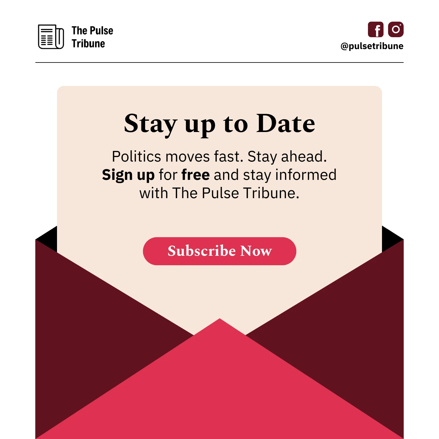 Online Magazine Newsletter Subscription Facebook Ad - Venngage