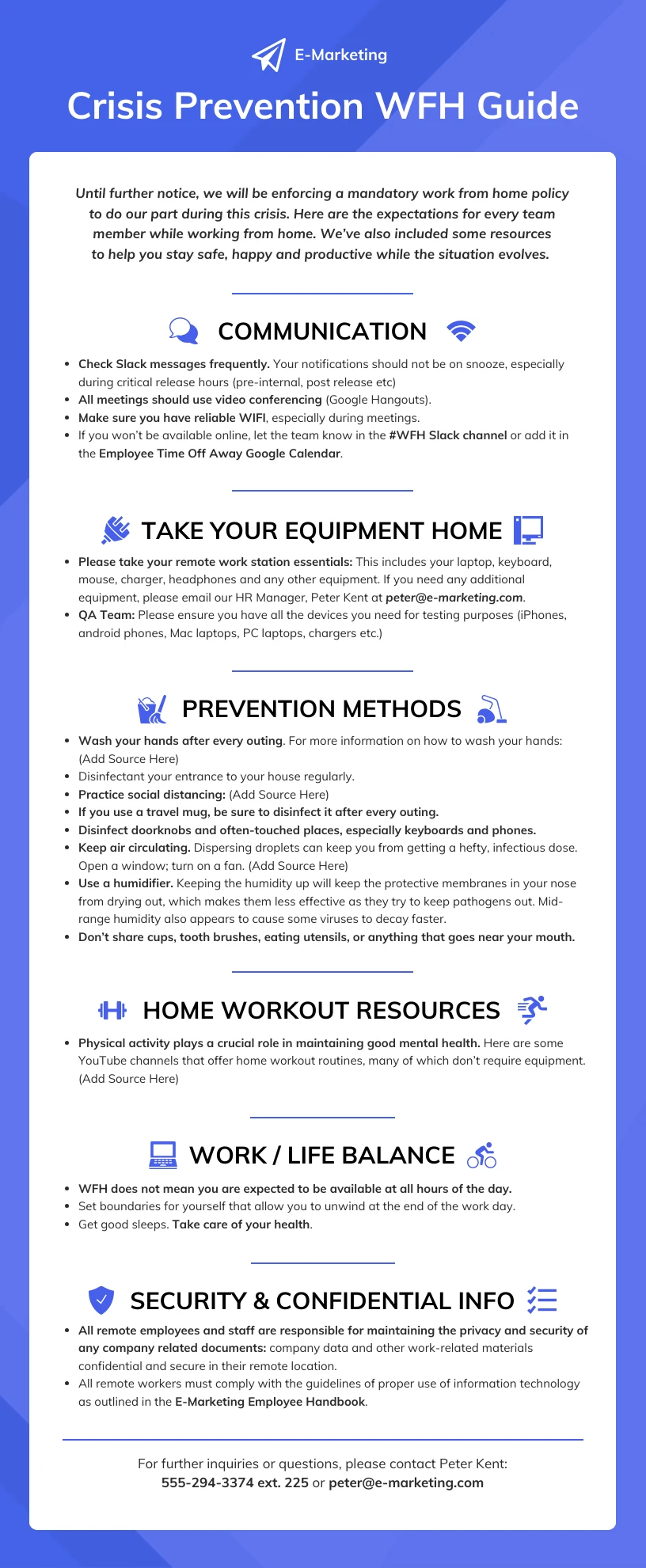 Crisis Prevention WFH Guide Infographic Template - Venngage