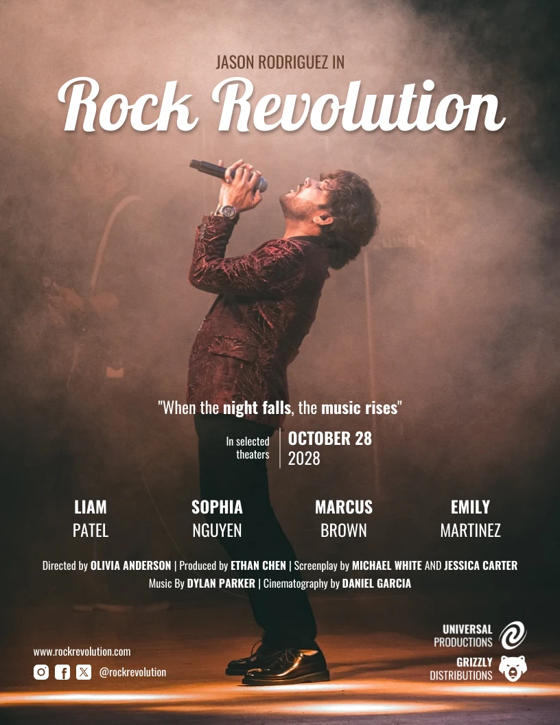 Musical Movie Poster Template - Venngage