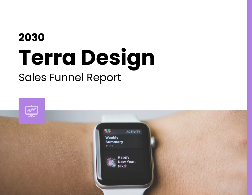 Minimalist Sales Funnel Report Template - Venngage