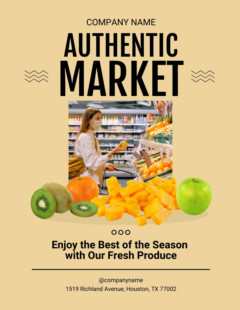 Authentic Fruit Market Flyer Template - Venngage