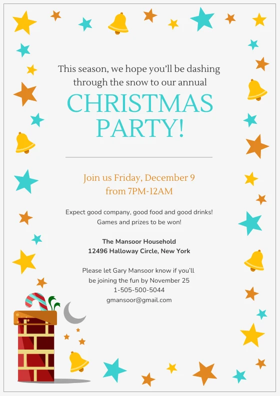 Vibrant Christmas Party Invitation - Venngage