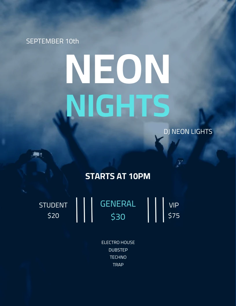 Neon Light Concert - Venngage