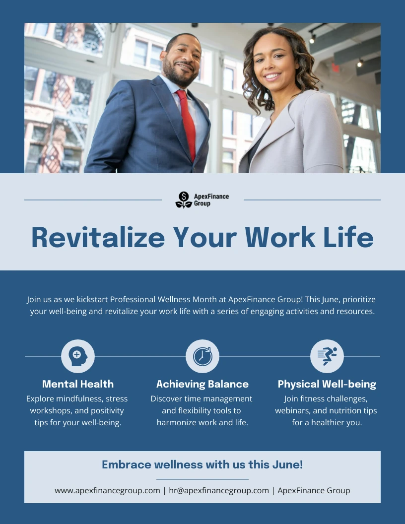 Revitalize Employee Wellness Mental Health Poster - Venngage