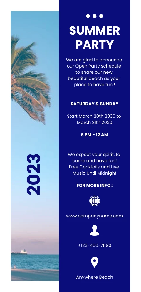 White Blue Summer Party Event Newsletter Template - Venngage