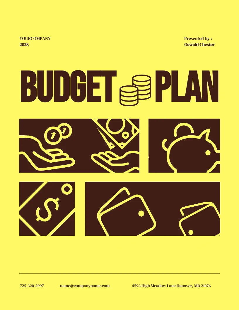 Yellow Brown Icon Budget Plan Template - Venngage