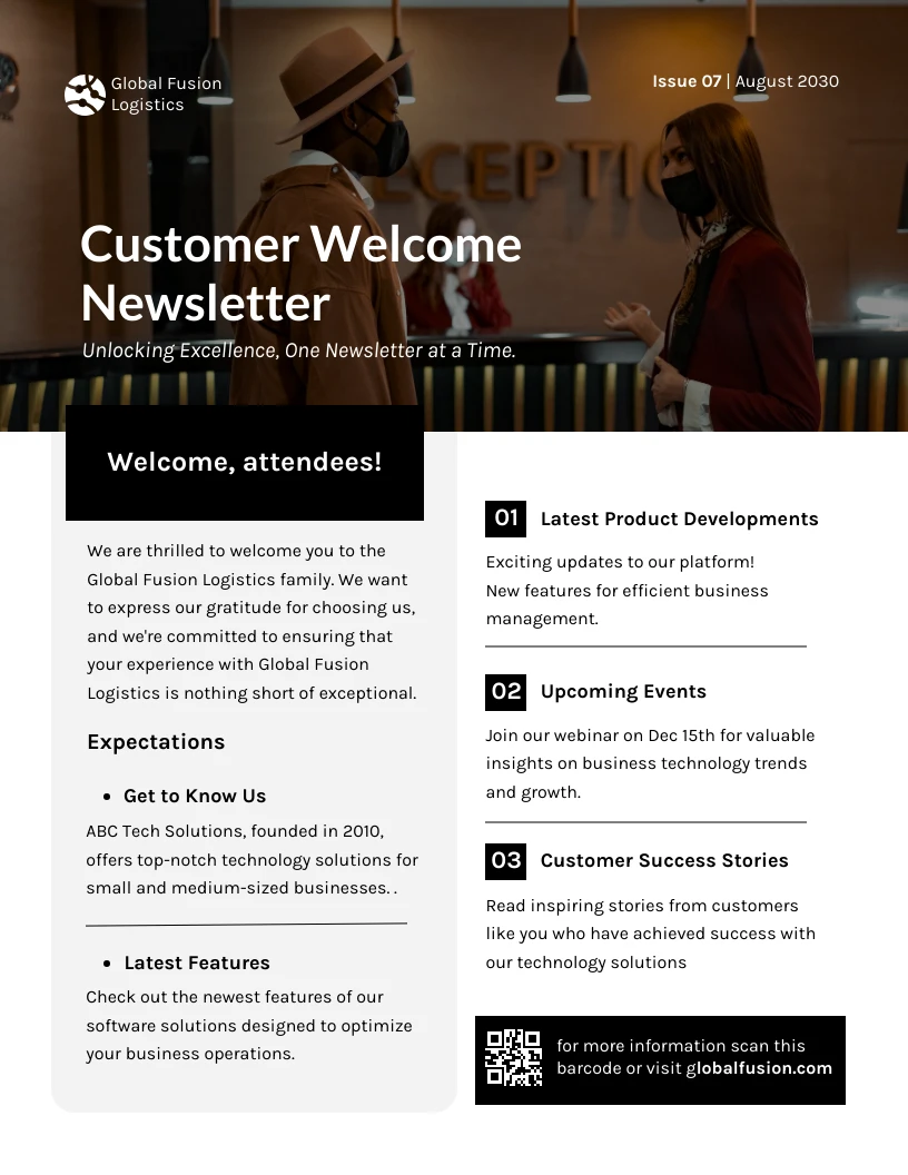 Customer Welcome Newsletter Template - Venngage