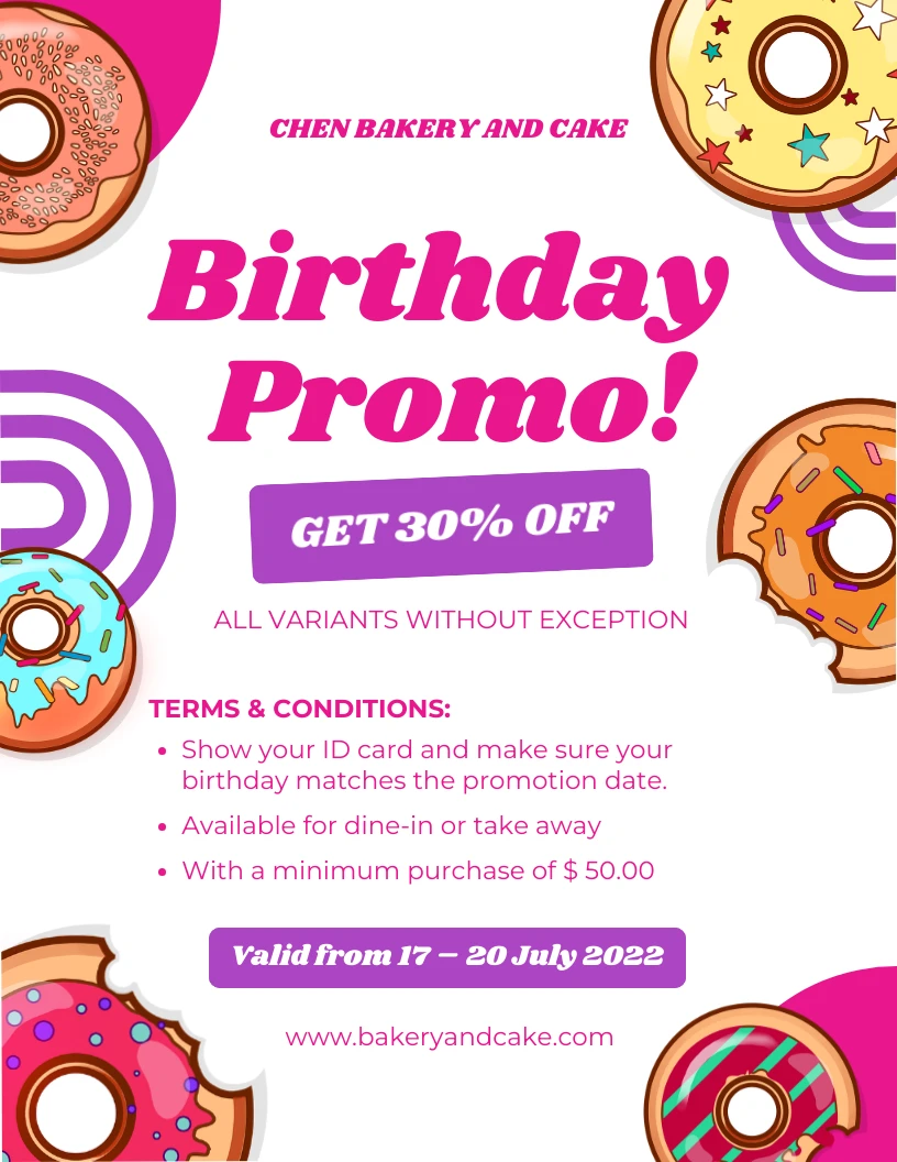 Birthday Promo Sale Flyer Template - Venngage