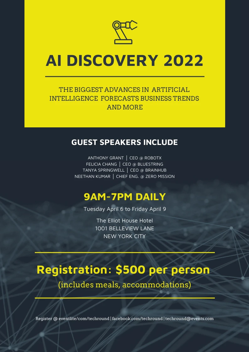 AI Discovery Trends Conference Event Flyer Template - Venngage