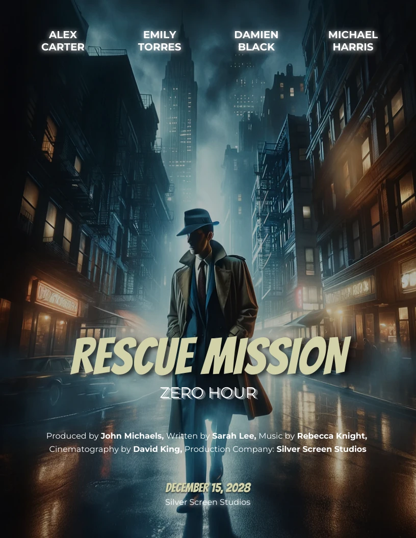 Action Movie Poster Template - Venngage