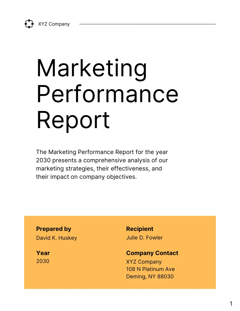 Marketing Performance Report Template - Venngage