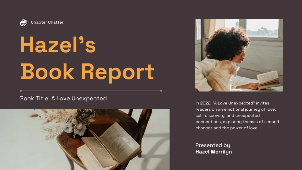 Simple Book Report Education Presentation Template - Venngage