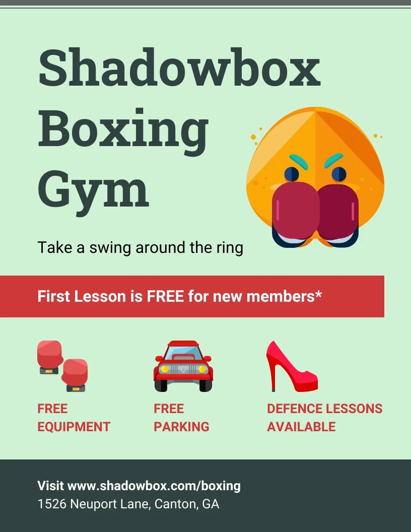 Simple Boxing Gym Poster - Venngage