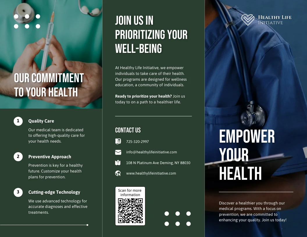 Folleto tríptico de Deep Green Medical - Venngage