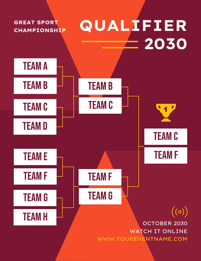 Red Modern Sport Schedule Template - Venngage