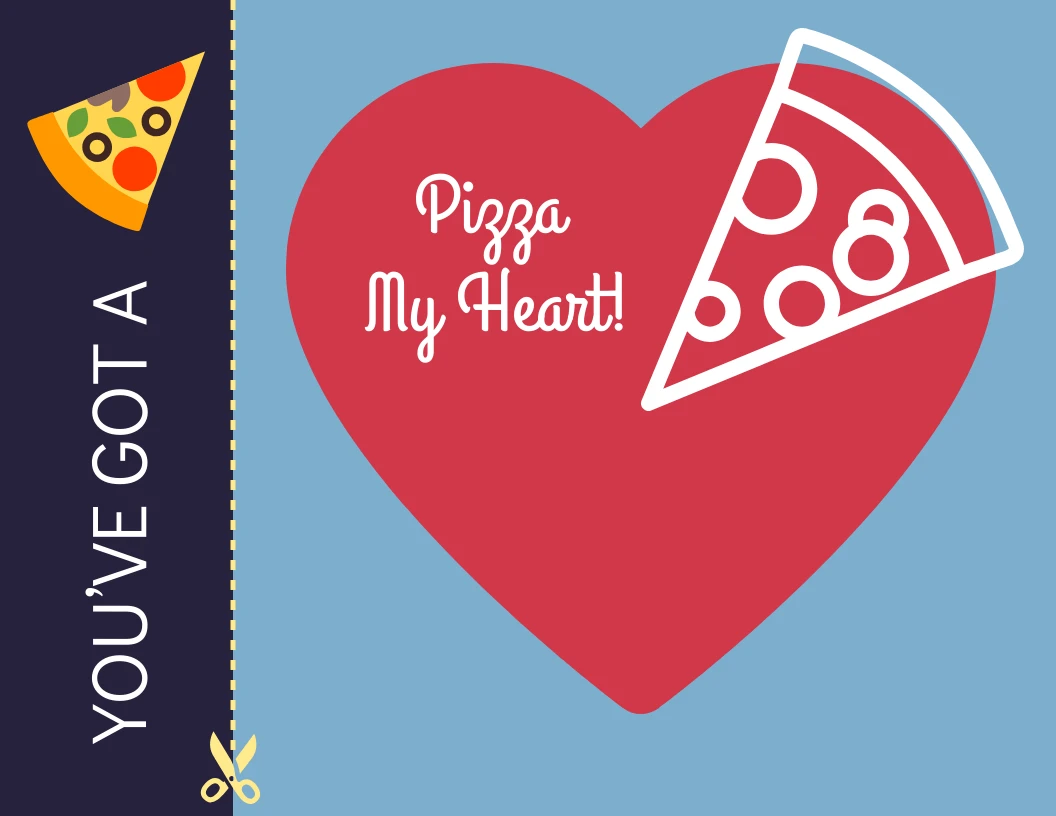 Pizza My Heart Valentine's Day Card - Venngage