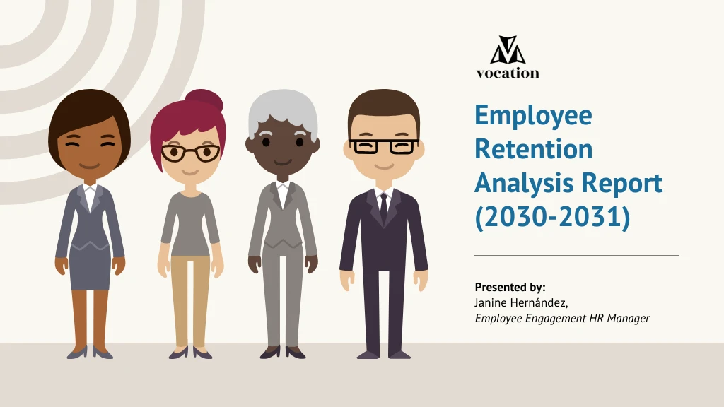 Editable HR Employee Retention Presentation with Bubble Chart - Venngage