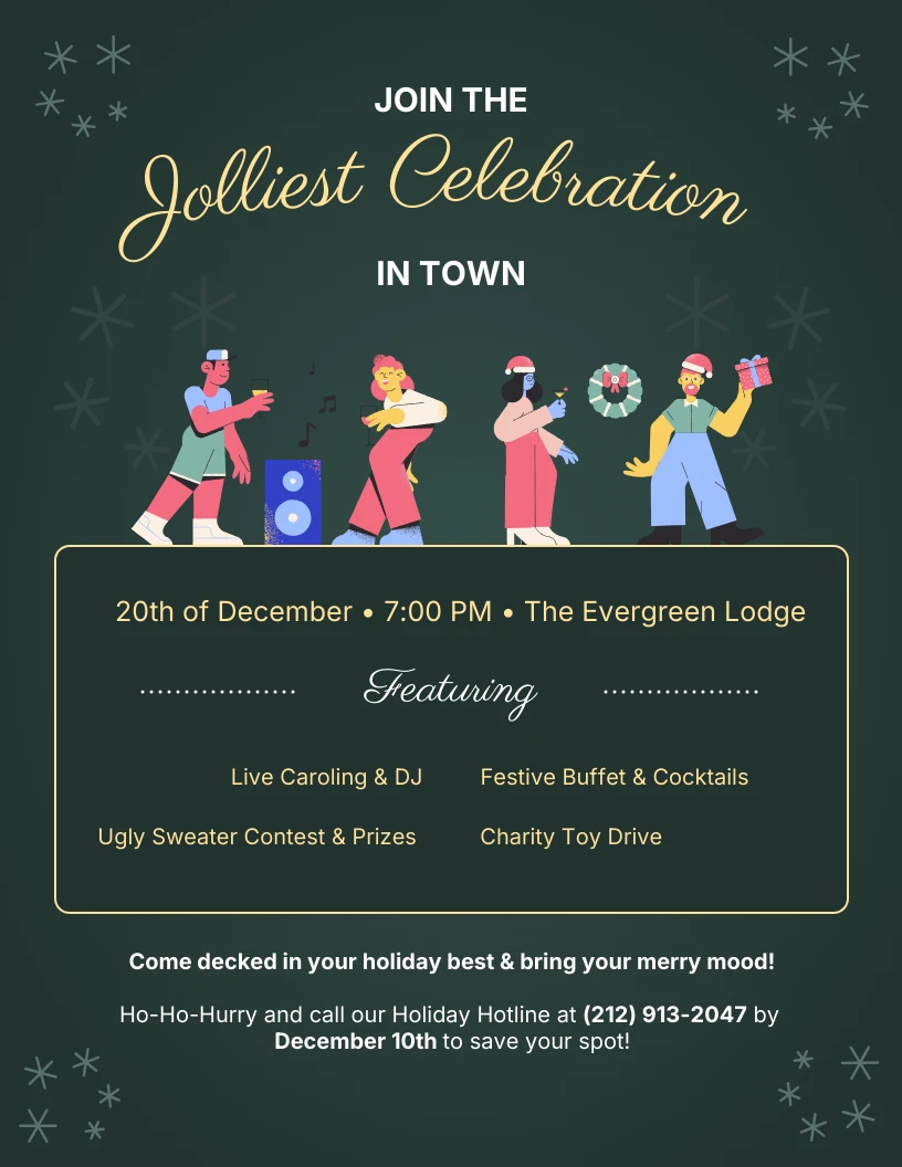 Christmas Eve Flowchart Party Invitation Flyer Template - Venngage