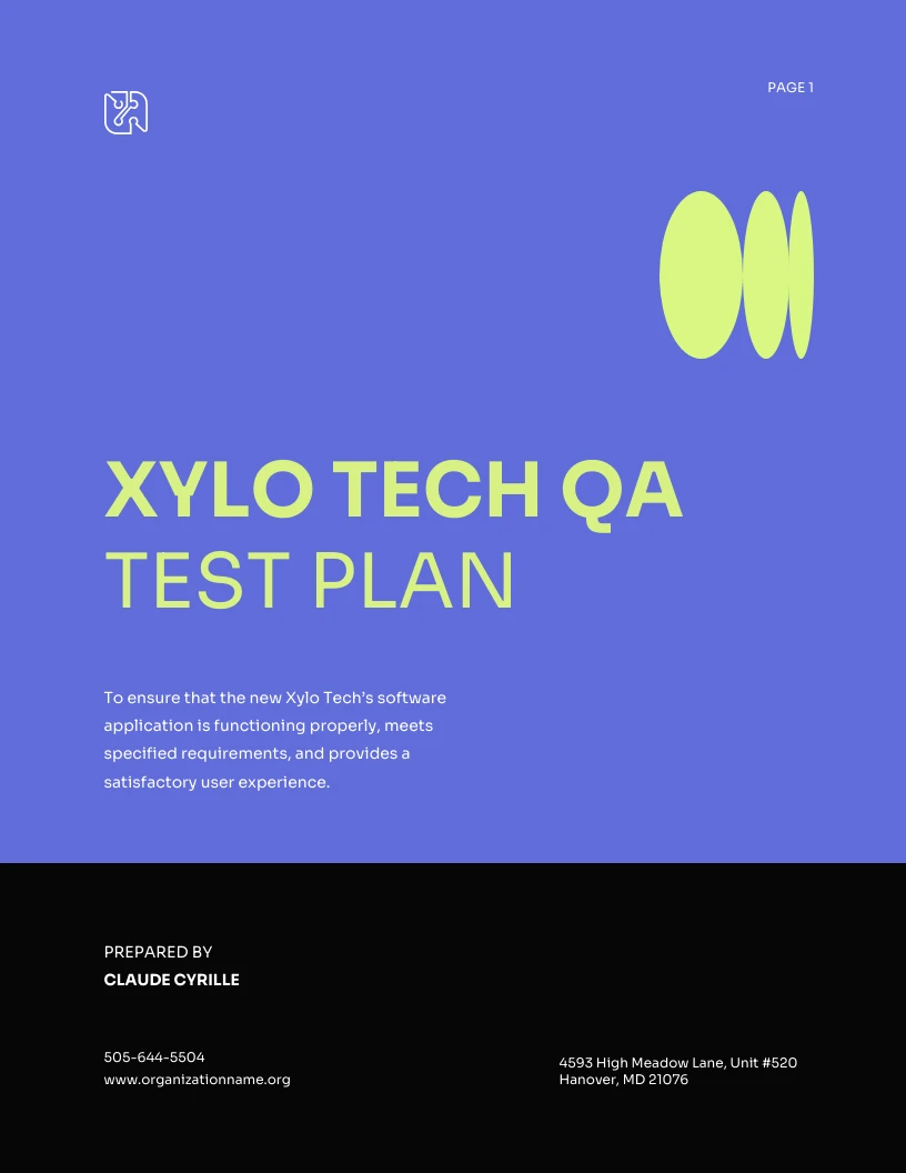 Neon Test Plan Template - Venngage